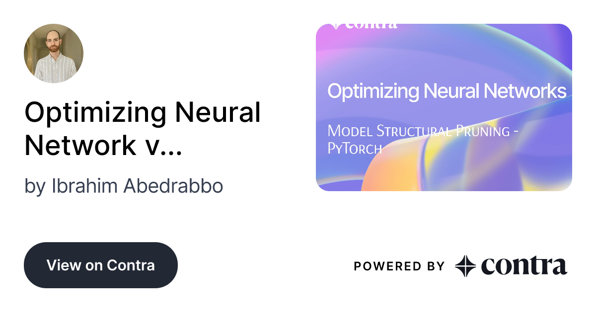 Optimizing Neural Network Via Model Structural Pruning Pytorch By