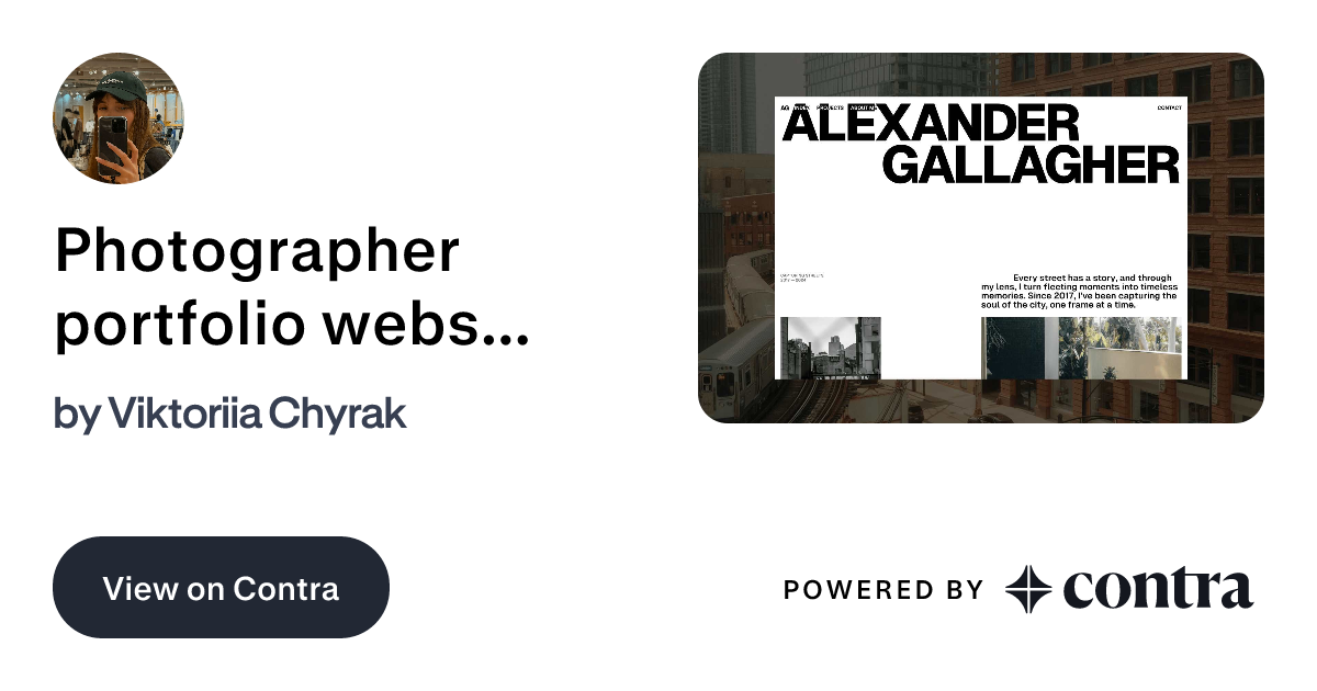 Photographer portfolio website for Alex Gallagher by Viktoriia Chyrak