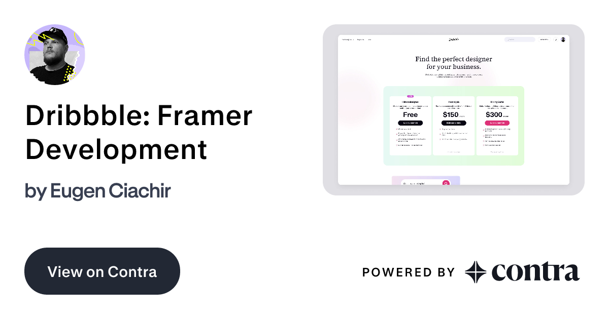 Dribbble: Framer Development by Eugen Ciachir