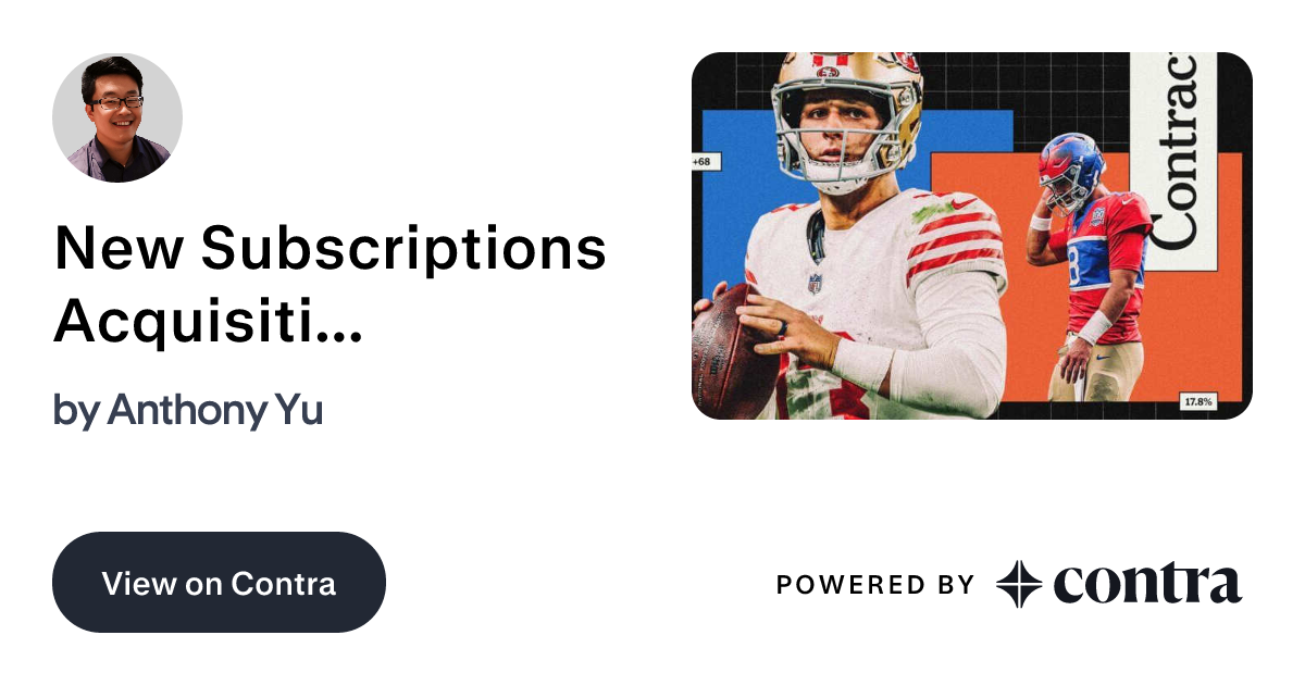 New Subscriptions Acquisition for The Athletic by Anthony Yu