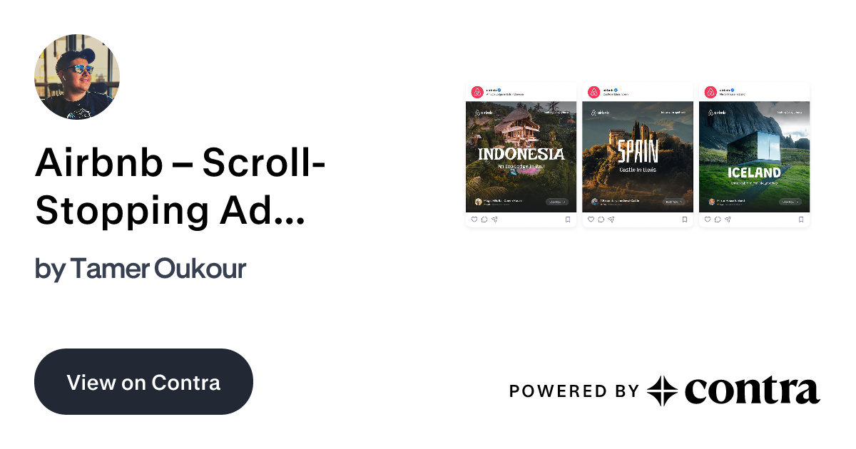Destination Airbnb Static Ad Designs by Tamer Oukour