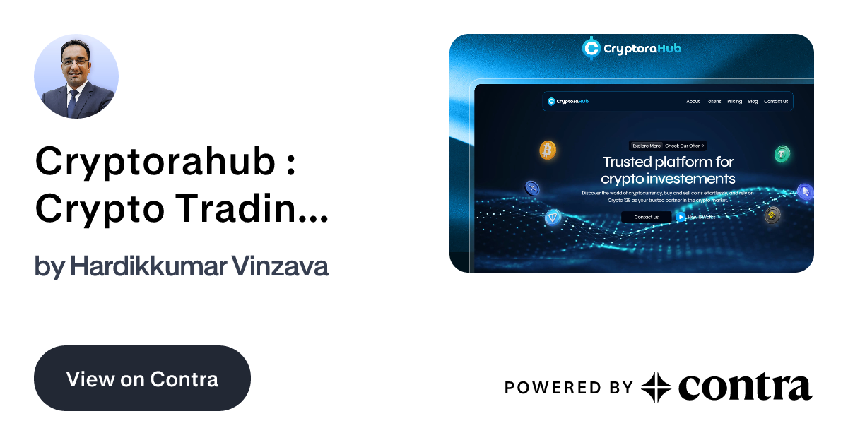 Cryptorahub : Crypto Trading Framer Website Template by Hardikkumar Vinzava