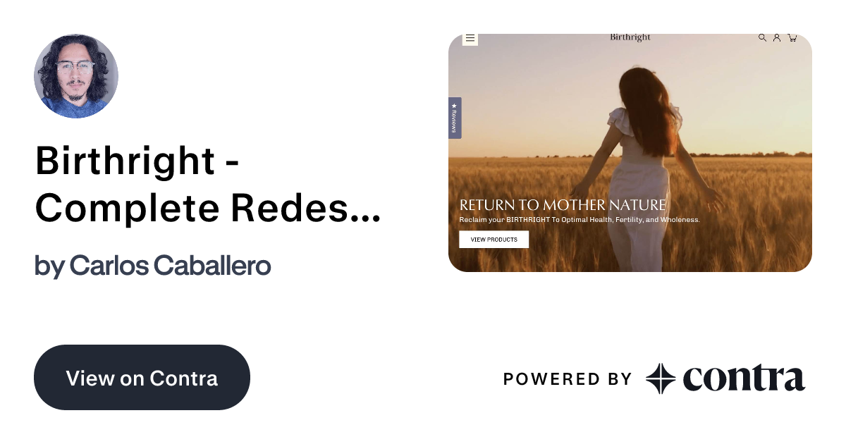 Birthright - Complete Redesign and Shopify Development by Carlos Caballero