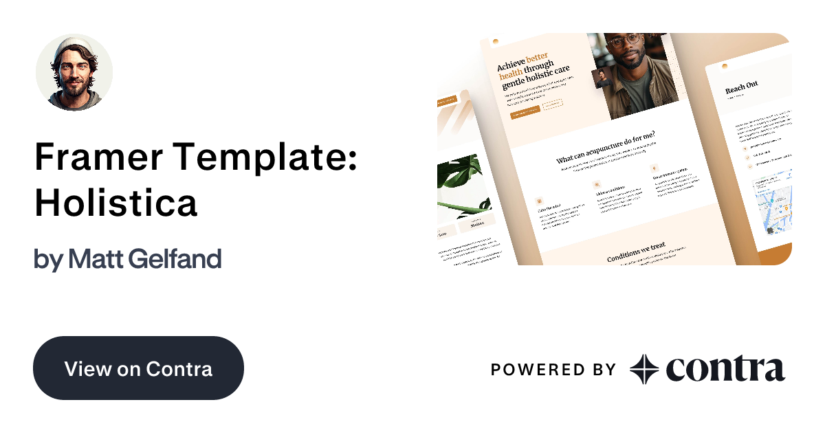 Framer Template: Holistica by Matt Gelfand