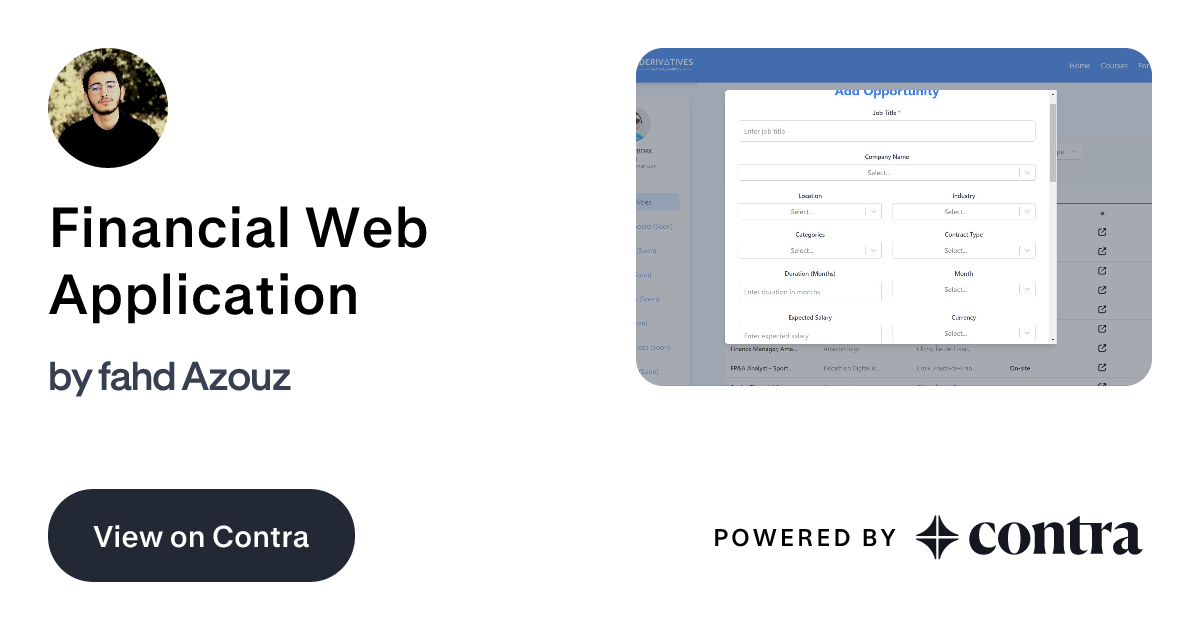 Financial Web Application by fahd Azouz