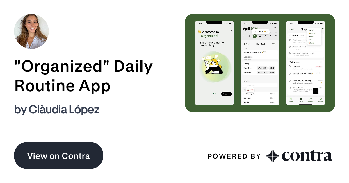 "Organized" Daily Routine App by Clàudia López