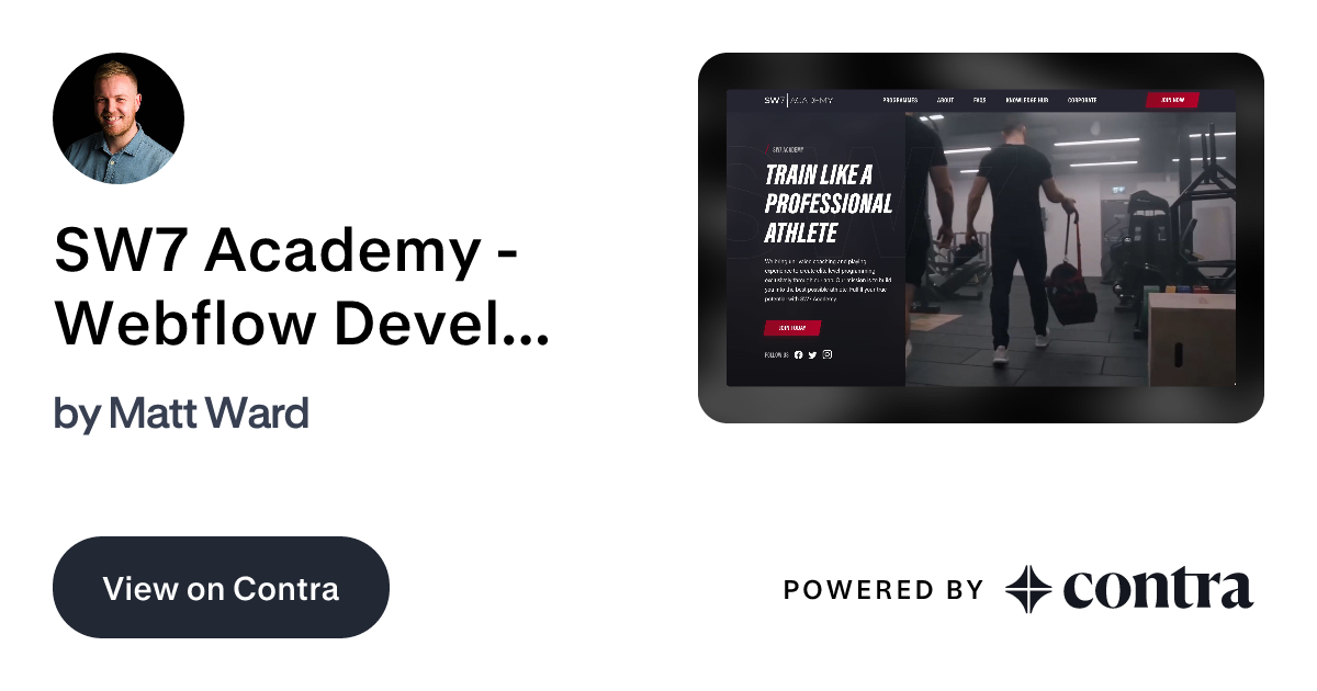SW7 Academy - Webflow Development by Matt Ward