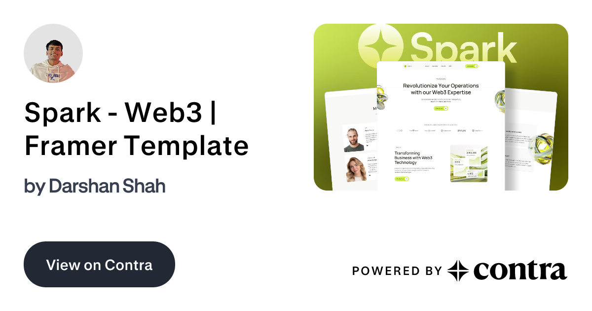 Spark - Web3 | Framer Template by Darshan Shah