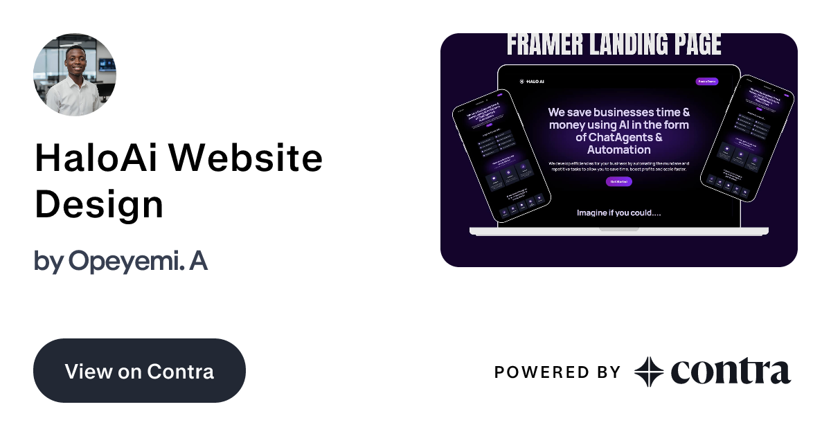 HaloAi Website Design by Opeyemi. A