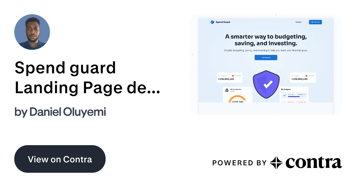 Spend guard Landing Page design by Daniel Oluyemi