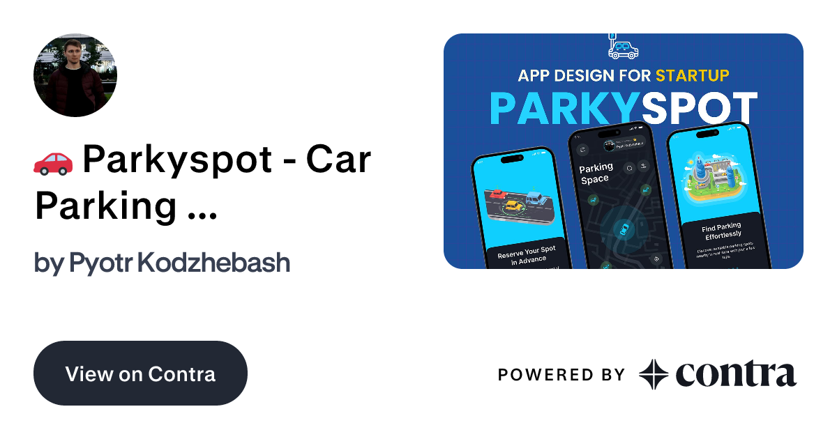 🚗 Parkyspot - Car Parking Lot Mobile App Design 🅿️📱 by Pyotr Kodzhebash