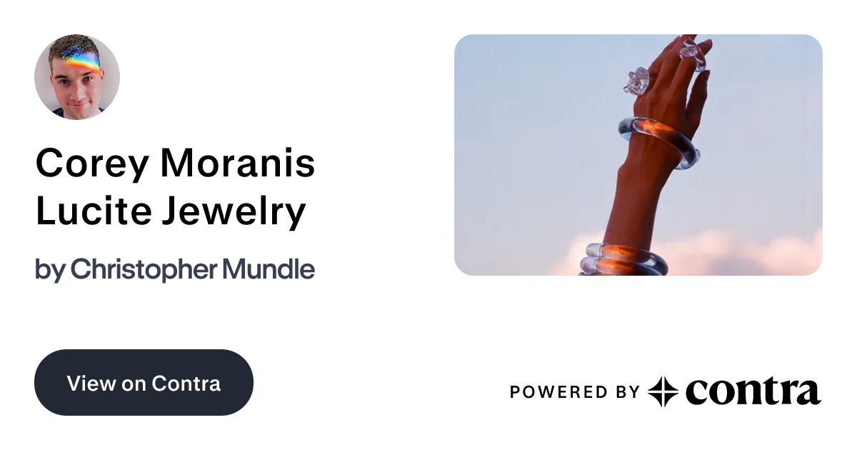 Corey Moranis Lucite Jewelry by Christopher Mundle