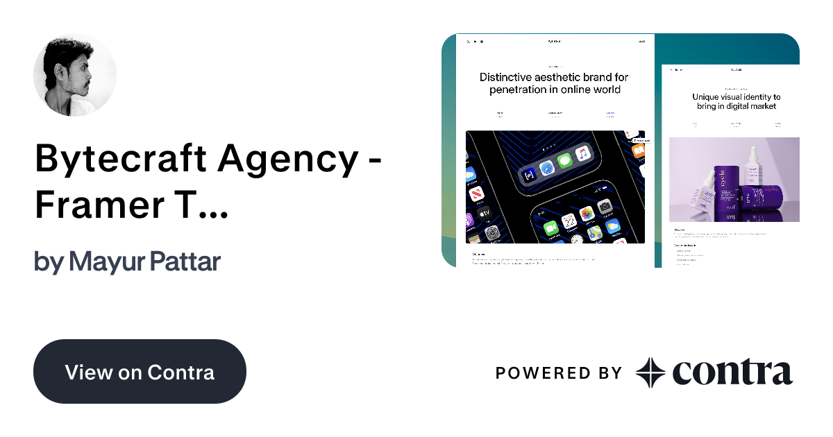 Bytecraft Agency - Framer Template by Mayur Pattar