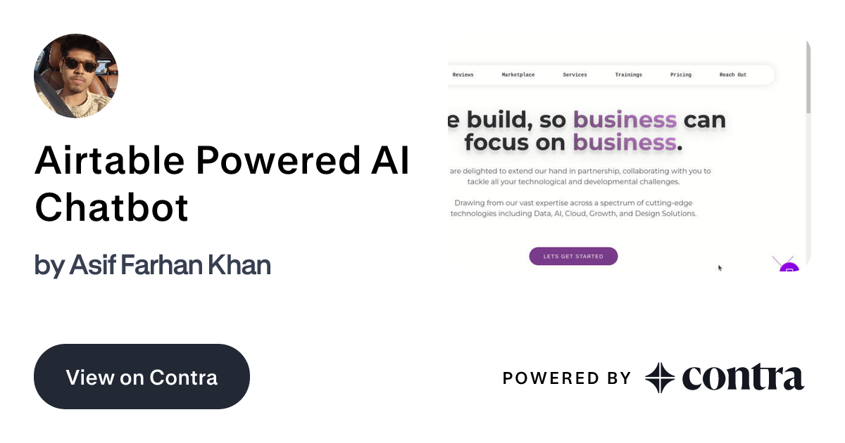Airtable Powered AI Chatbot by Asif Farhan Khan