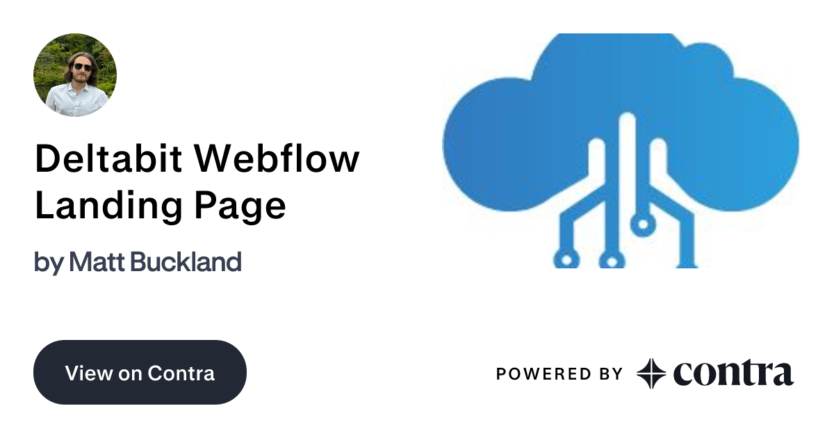 Deltabit Webflow Landing Page by Matt Buckland