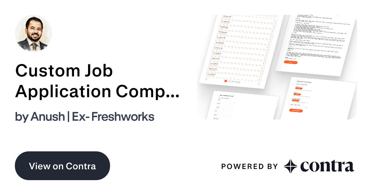 Custom Job Application Component | Framer Dev + API Integration by ...