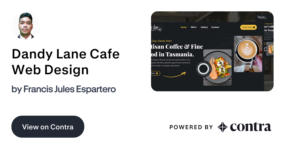 Dandy Lane Cafe Web Design by Francis Jules Espartero