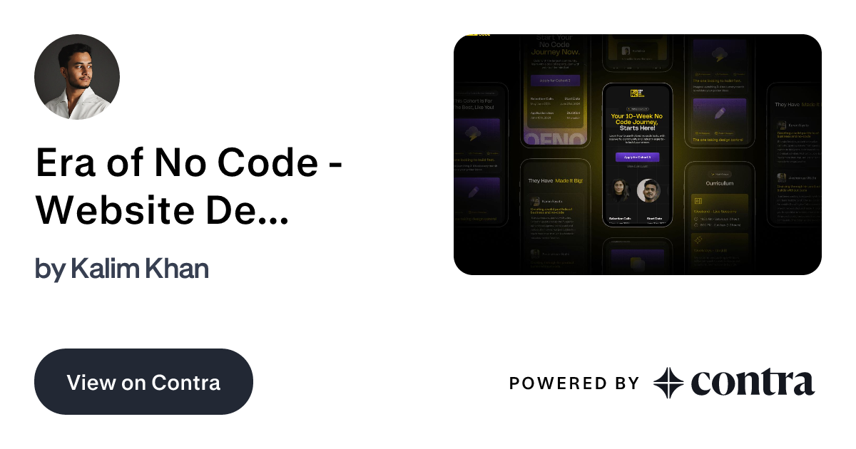 Era of No Code - Website Design & Development by Kalim Khan