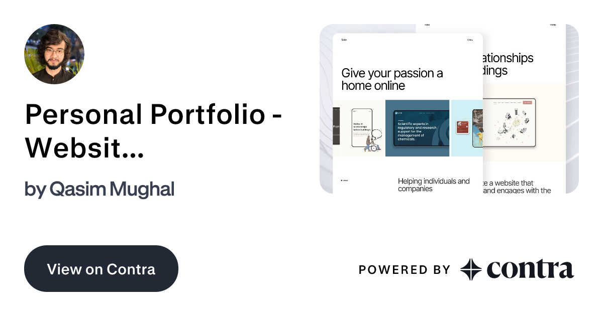Personal Portfolio - Website Design & Framer Development by Qasim Mughal