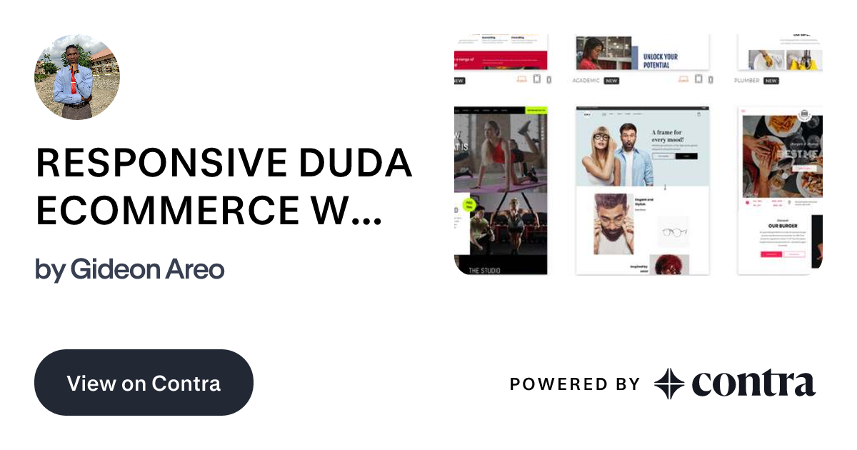 RESPONSIVE DUDA ECOMMERCE WEBSITE DESIGN AND REDESIGN, DUDA WEBS by Gideon Areo