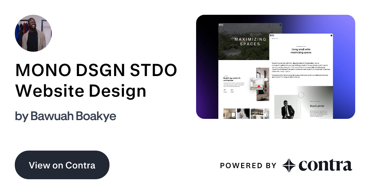 MONO DSGN STDO Website Design by Bawuah Boakye
