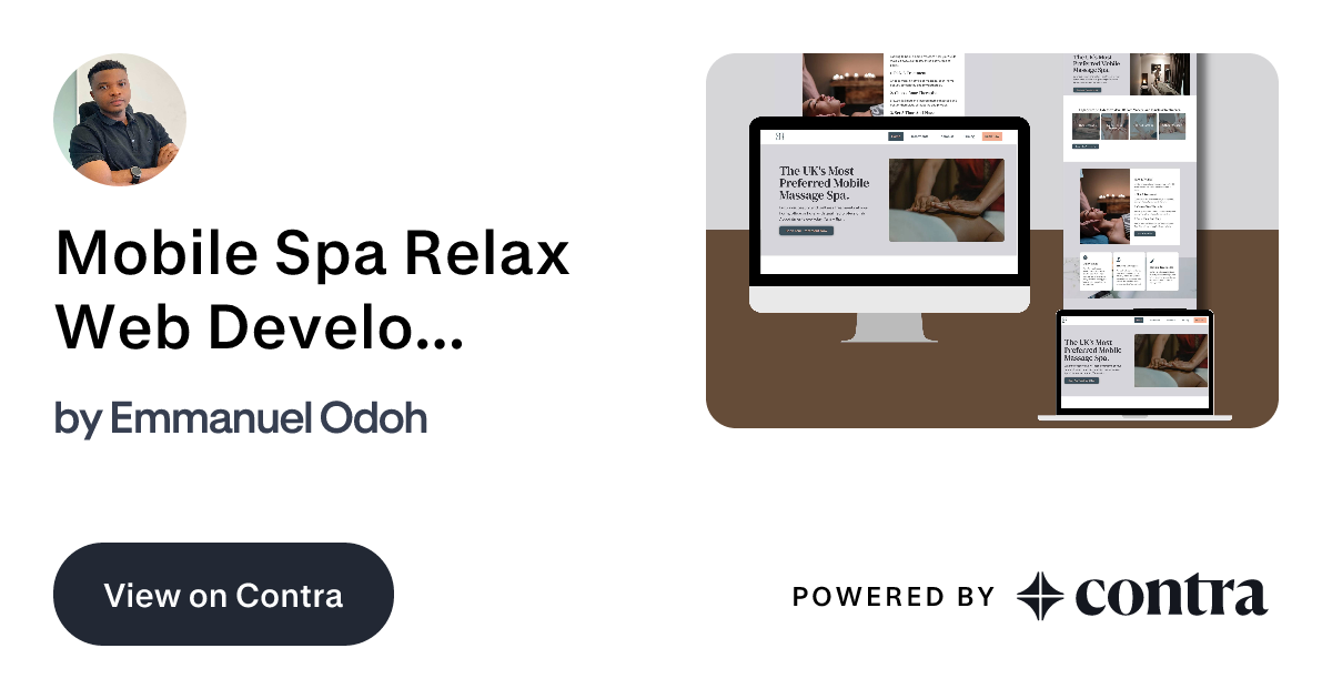 Mobile Spa Relax Web Development by Emmanuel Odoh