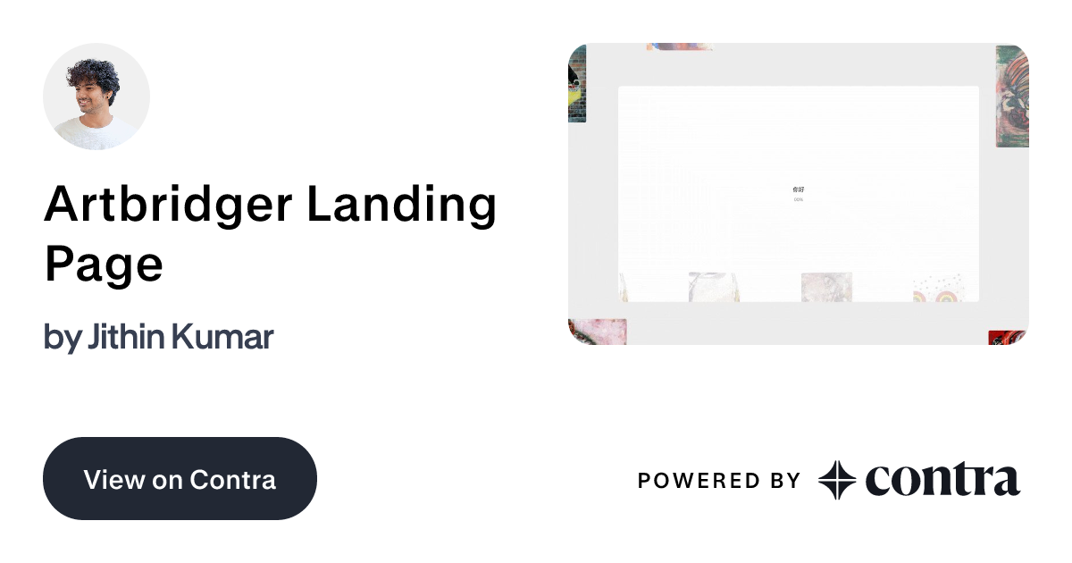 Artbridger Landing Page by Jithin Kumar