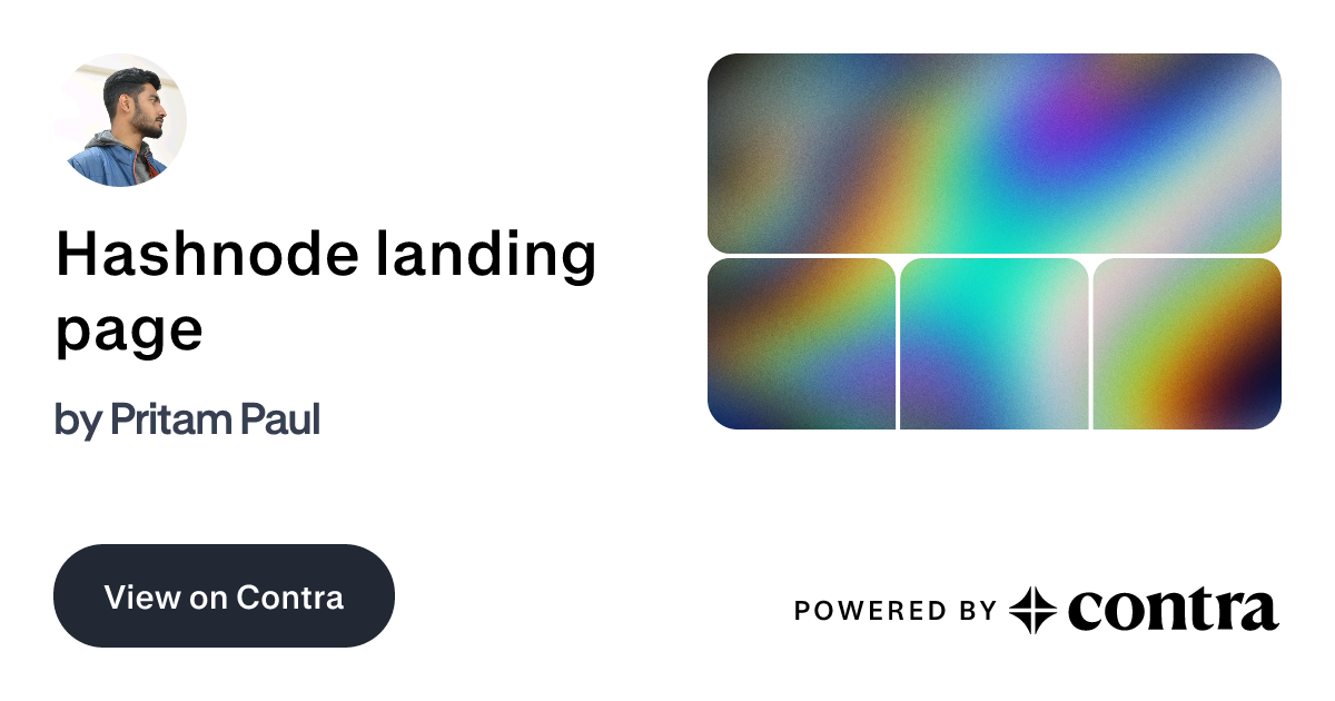 Hashnode landing page design by Pritam Paul