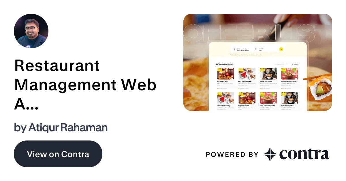 Restaurant Management Web App Design: LeKlub by Atiqur Rahaman