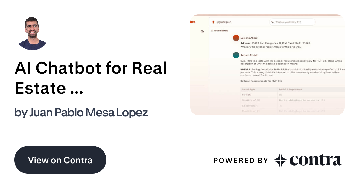 AI Chatbot for Real Estate Construction Codes Information by Juan Pablo ...