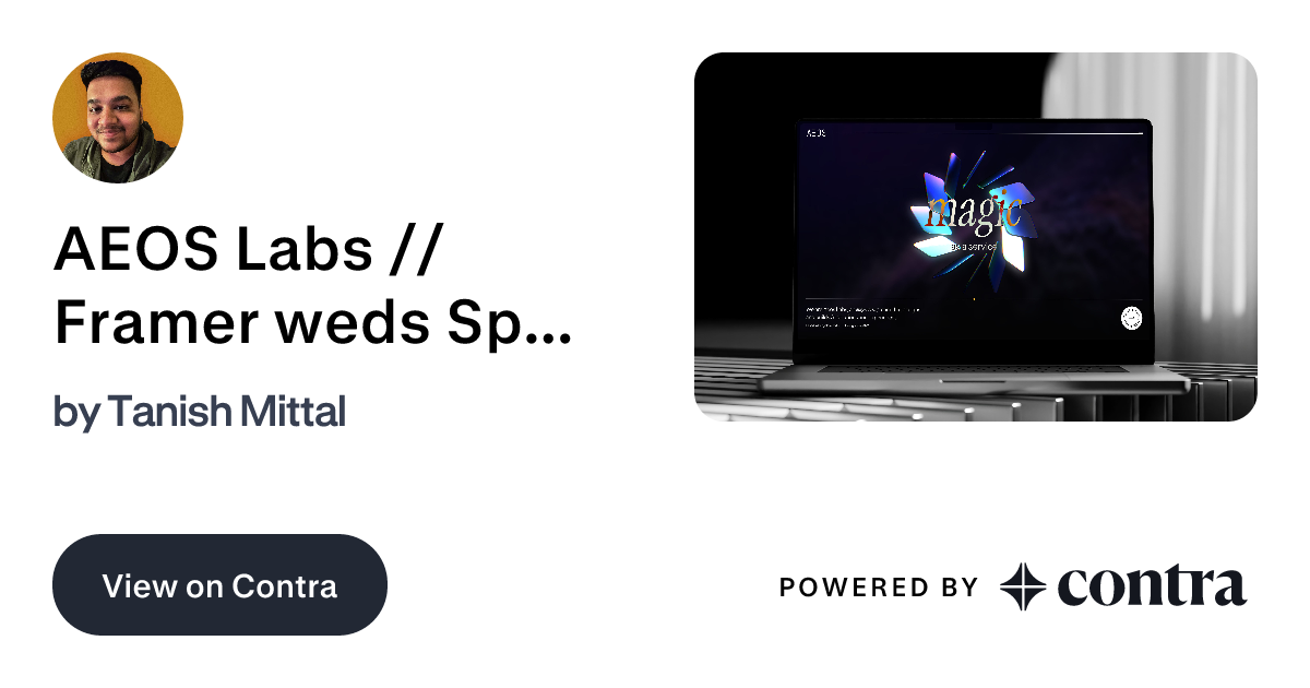 AEOS Labs // Framer weds Spline by Tanish Mittal