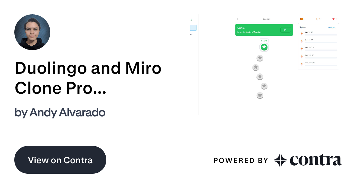 Duolingo and Miro Clone Projects by Andy Alvarado