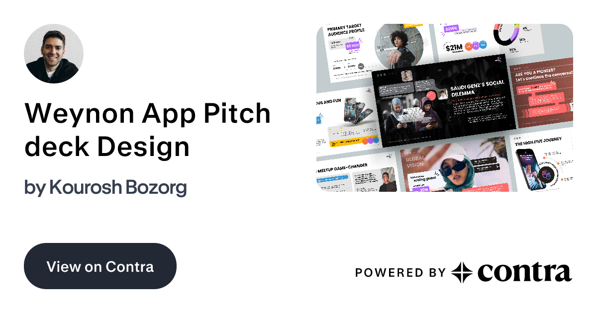 Weynon App Pitch deck Design by Kourosh Bozorg