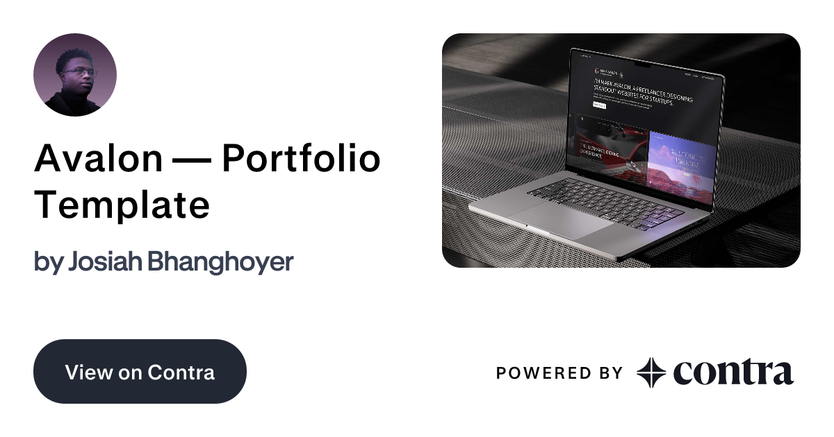 Avalon — Portfolio Template by Josiah Bhanghoyer