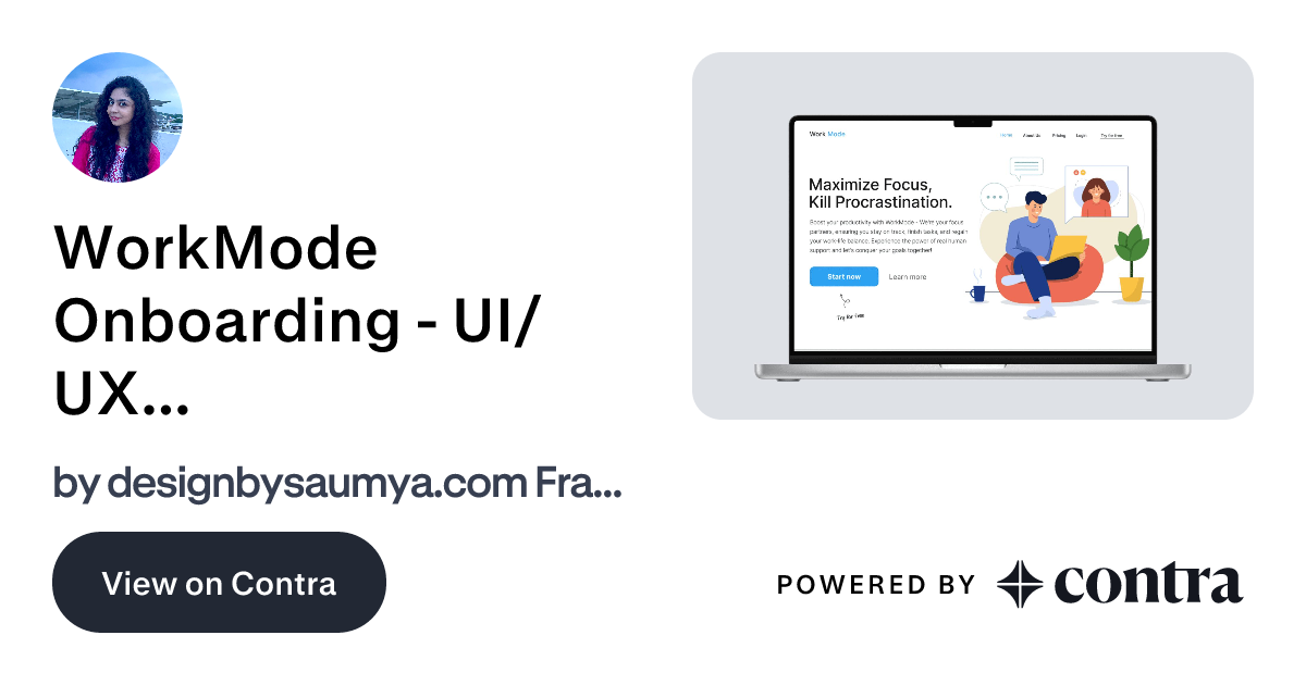 WorkMode Onboarding - UI/UX Design by designbysaumya.com Framer expert