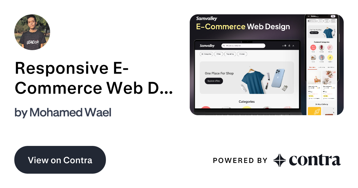 Responsive E-Commerce Web Design for Samvally Store by Mohamed Wael