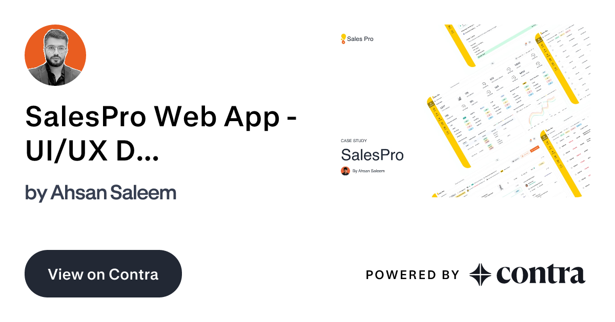 SalesPro Web App - UI/UX Design by Ahsan Saleem