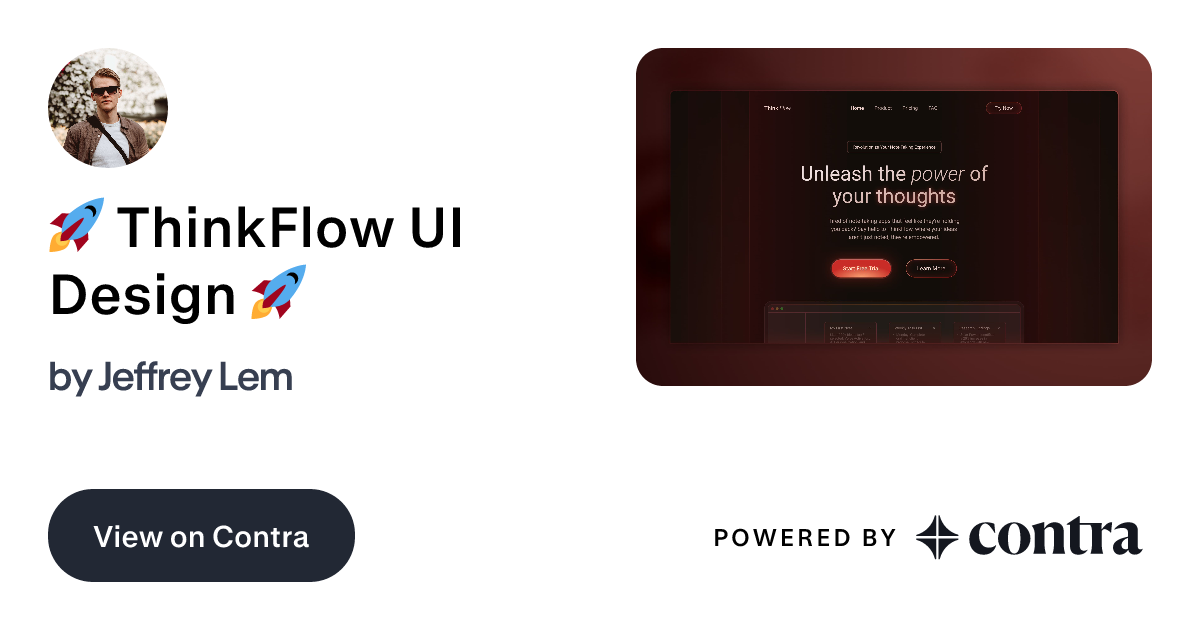 🚀 ThinkFlow UI Design 🚀 by Jeffrey Lem