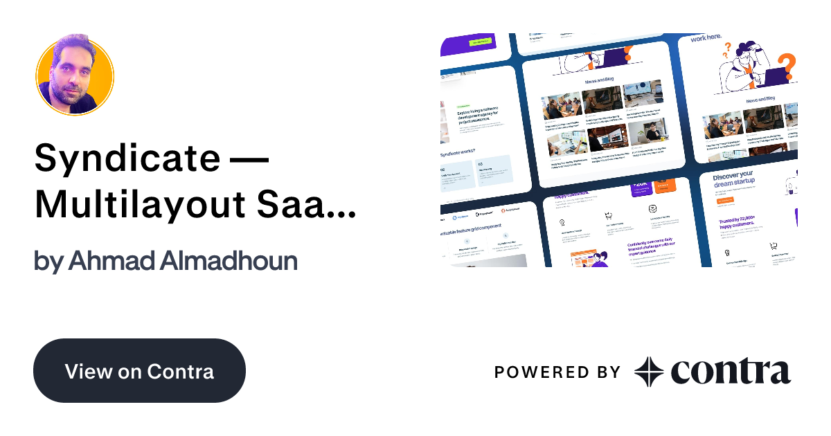 Syndicate — Multilayout Saas Template by Ahmad Almadhoun