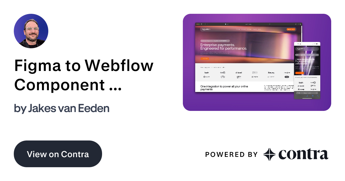 Figma to Webflow Component Site Build by Jakes van Eeden