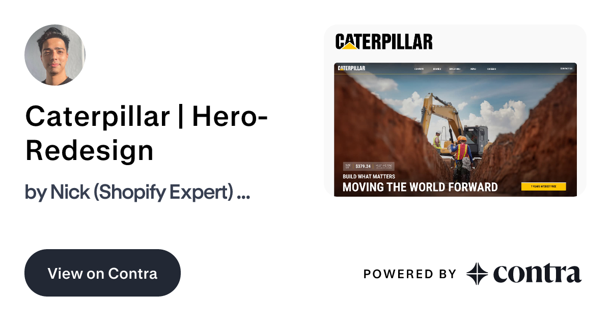 Caterpillar | Hero-Redesign by Nick (Shopify Expert) Carvajal