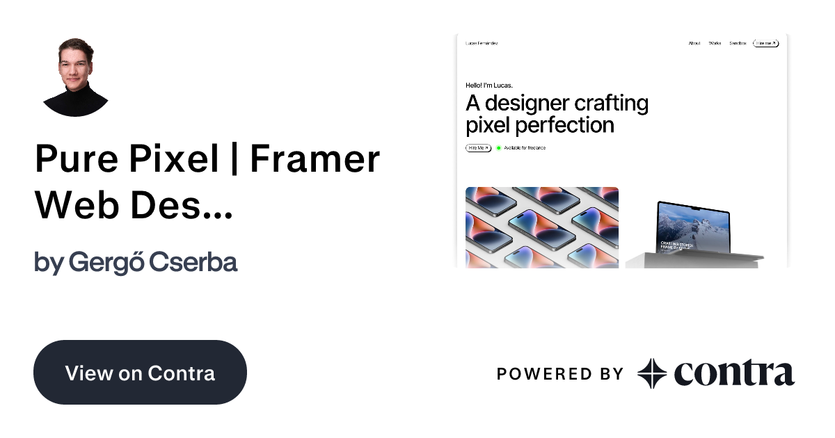 Pure Pixel | Framer Web Design & Development by Gergő Cserba