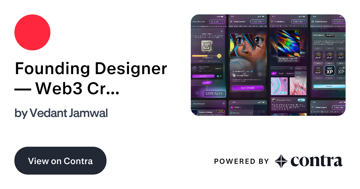 Founding Designer — Web3 Creator Community Platform by Vedant Jamwal