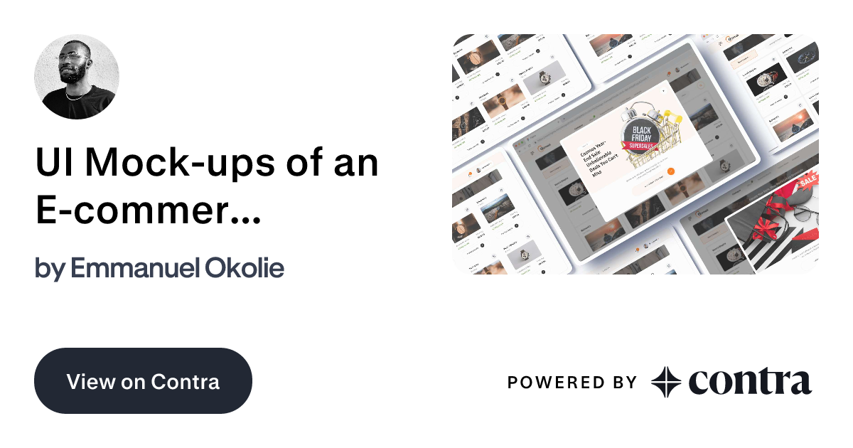 UI Mock-ups of an E-commerce Page Catalogue by Emmanuel Okolie