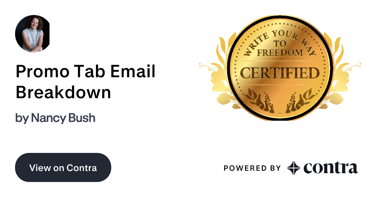 Promo Tab Email Breakdown by Nancy Bush