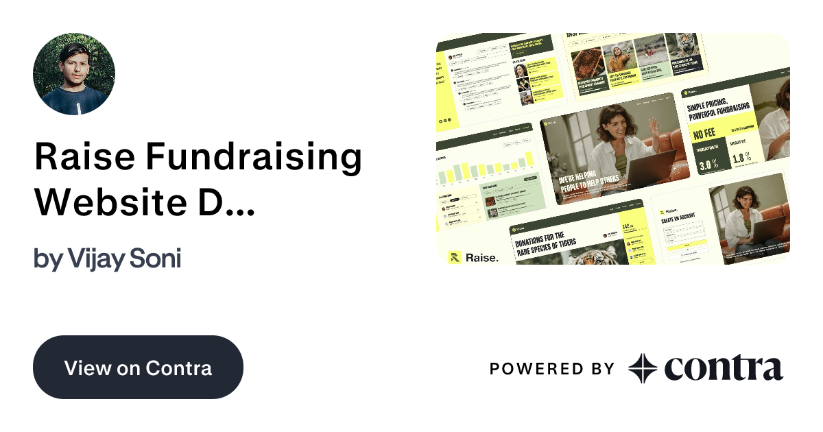 Raise Fundraising Website Design by Vijay Soni