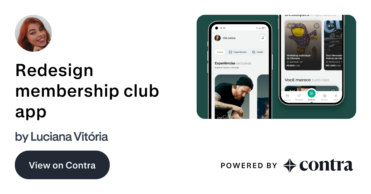 Redesign membership club app by Luciana Vitória