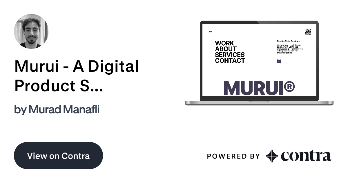 Murui - A Digital Product Studio Website Built on Framer by Murad Manafli