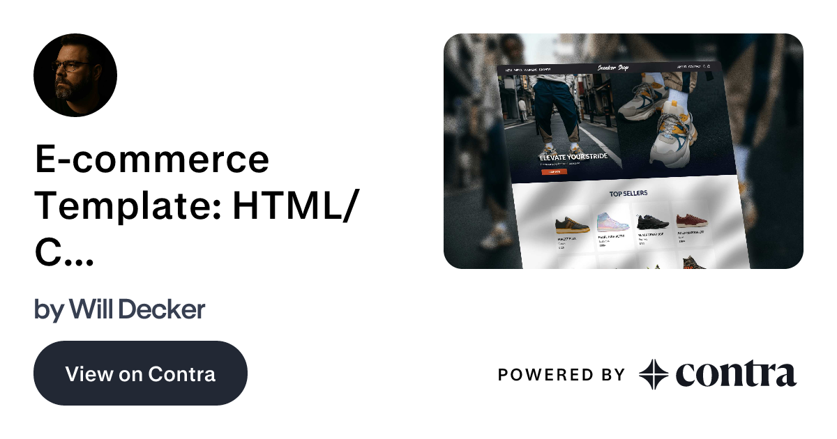 E-commerce Template: HTML/CSS to Framer by Will Decker