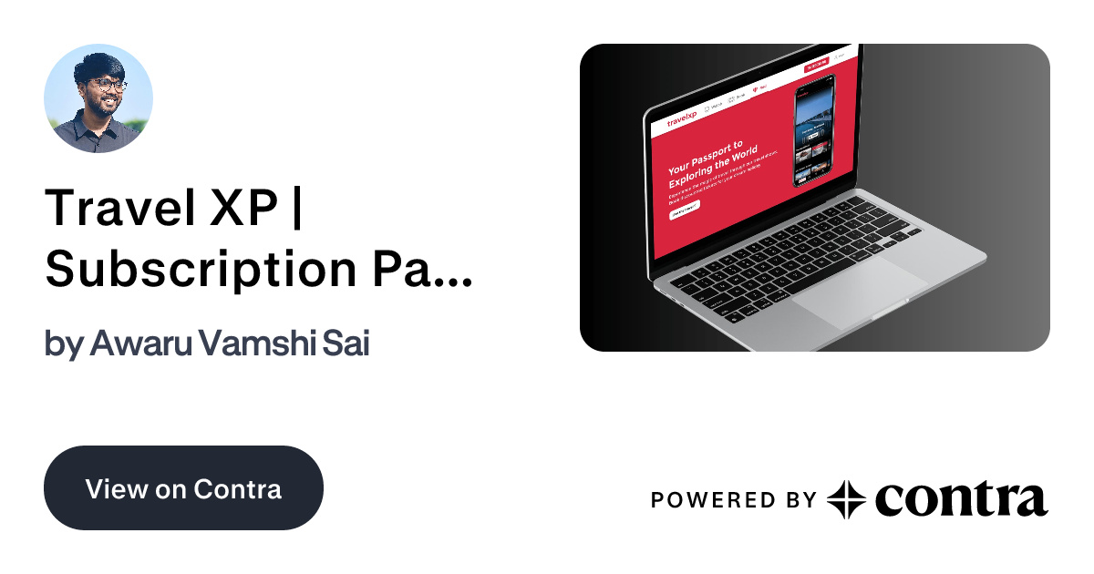 Travel XP | Subscription Page Design | Web Design by Awaru Vamshi Sai